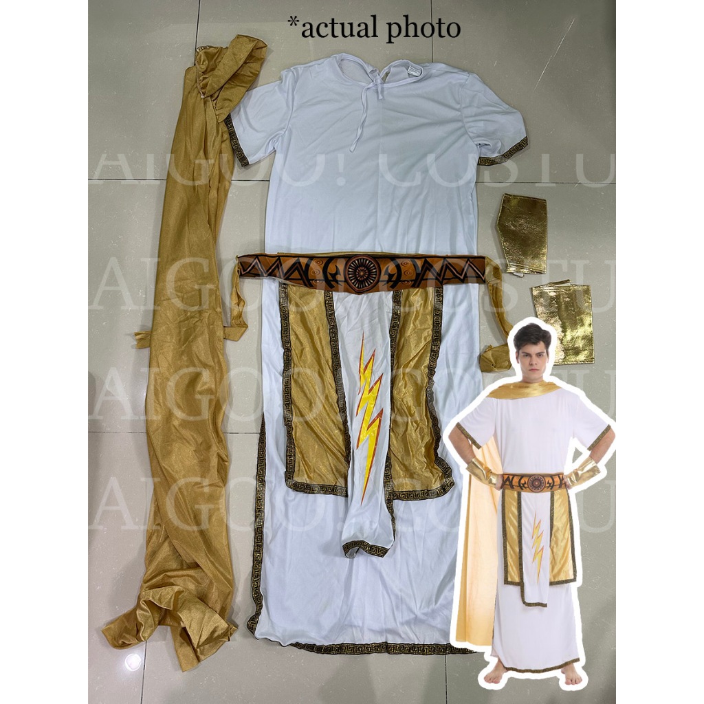 Greek God Zeus Costume for Men Halloween Mythology Cosplay United ...