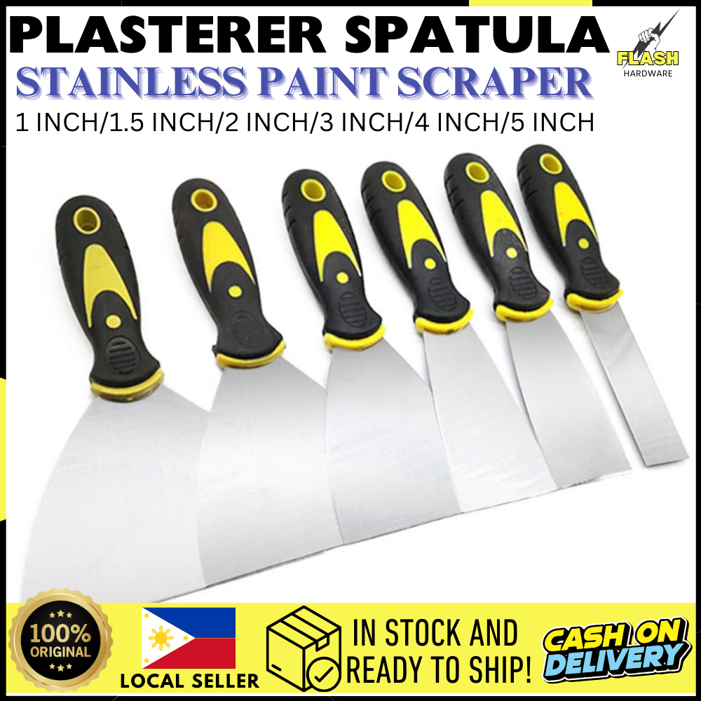 Stainless Steel Paint Scraper Putty Scraper Spatula 1-5 inches | Shopee ...
