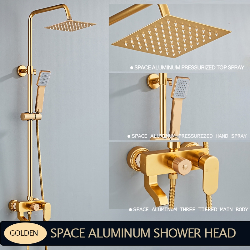 Bathroom Shower Set with Hot and Cold Showerheads and a three-way ...