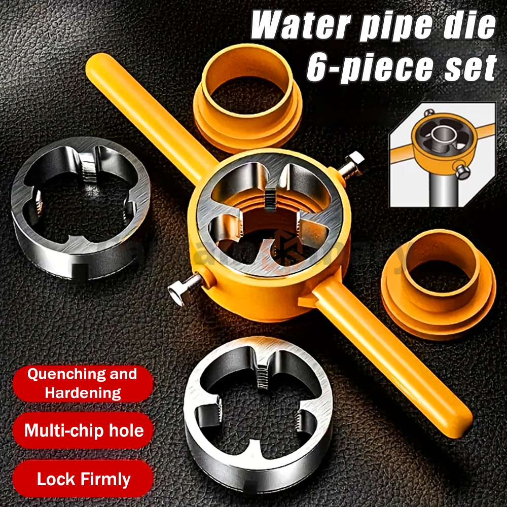 6Pcs/Set Pipe M10 Threading Tool PVC Thread Maker 1/2 3/4 1 Inch Pipe ...