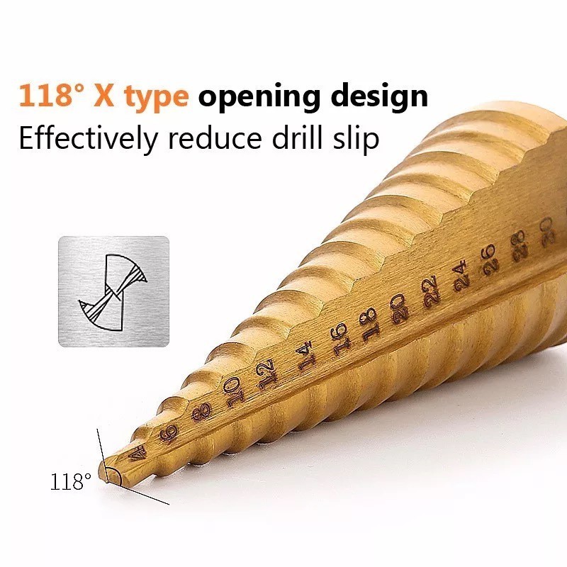 Titanium Coated Step Drill Bit Set for Smooth Drilling | Shopee Philippines