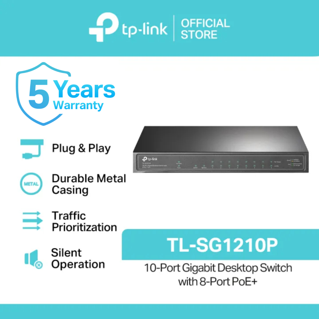 TP-Link | TL-SG1210P | 10-Port | Gigabit | Desktop | Switch | 8-Port ...