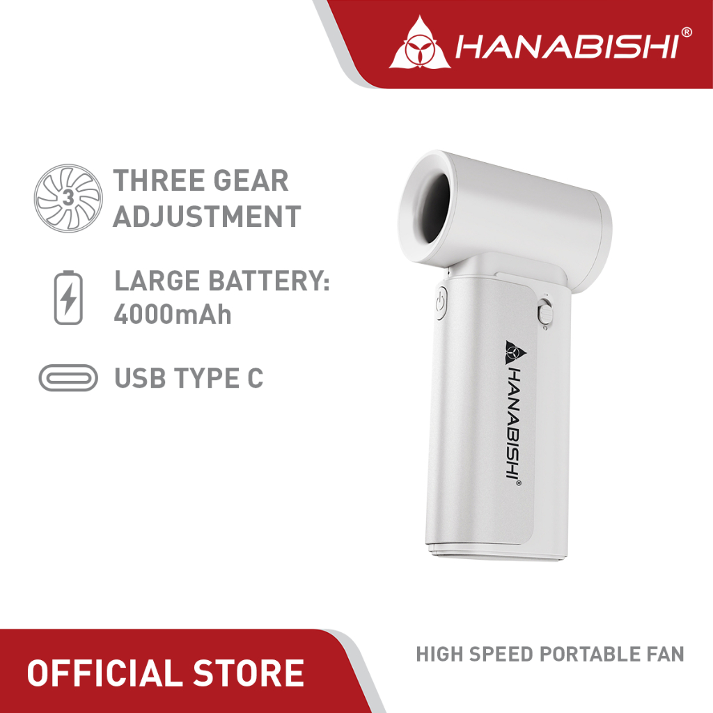 Hanabishi Mini Hi-Speed Portable Fan HPF4000-WHITE | Shopee Philippines