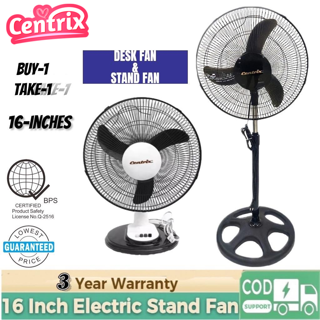Centrix Buy-1 Take-1STAND FAN & DESK FAN PER PC 16-Inches 3-Year ...