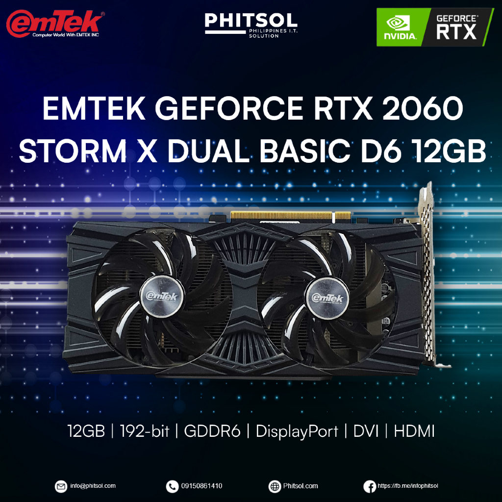 EMTEK GEFORCE RTX 2060 STORM X DUAL BASIC GPU | Shopee Philippines