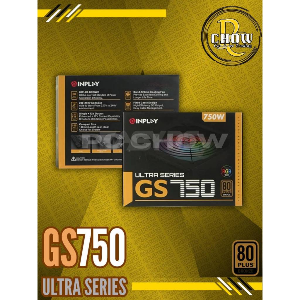 PC CHOW | INPLAY GS750-ULTRA RGB TRU Rated 750W Power Supply 80Plus ...