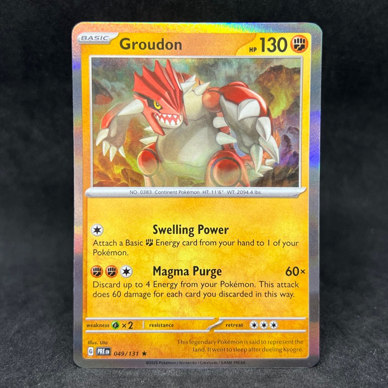 Pokemon TCG Groudon Holo Rare 049/131 2025 Scarlet & Violet Prismatic Evolutions | Shopee ...