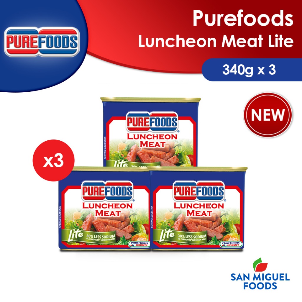 Purefoods Luncheon Meat Lite (340g) Set of 3 | Shopee Philippines