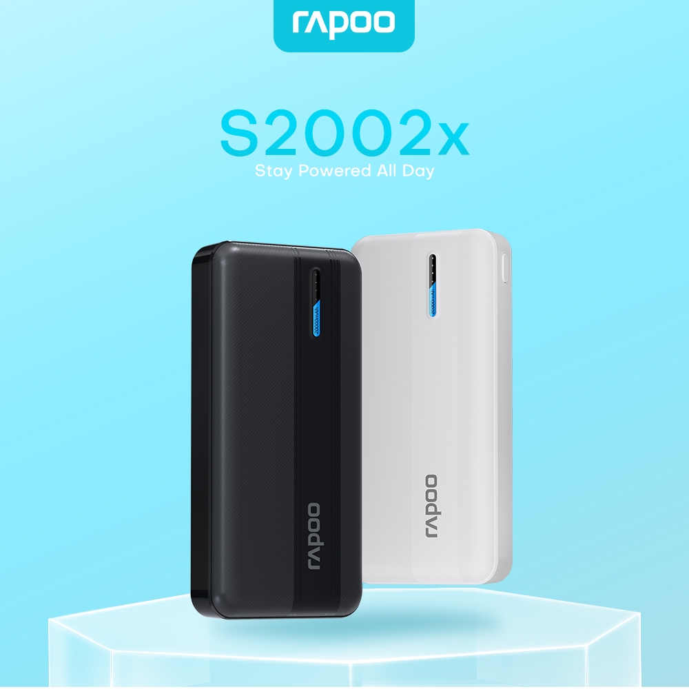 Rapoo S2002x 20000mAh 11W Dual USB Type-C Micro Four-Port Output High Quality Powerbank | Shopee ...
