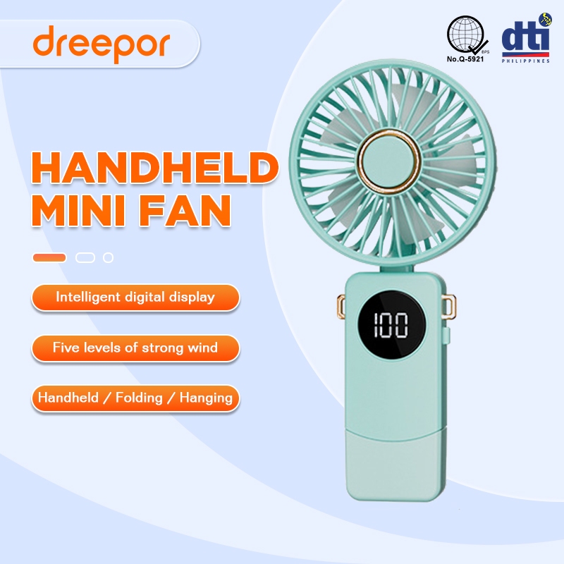 Dreepor Mini Fan Portable Usb Rechargeable Handheld Fan 5 Speed Small ...