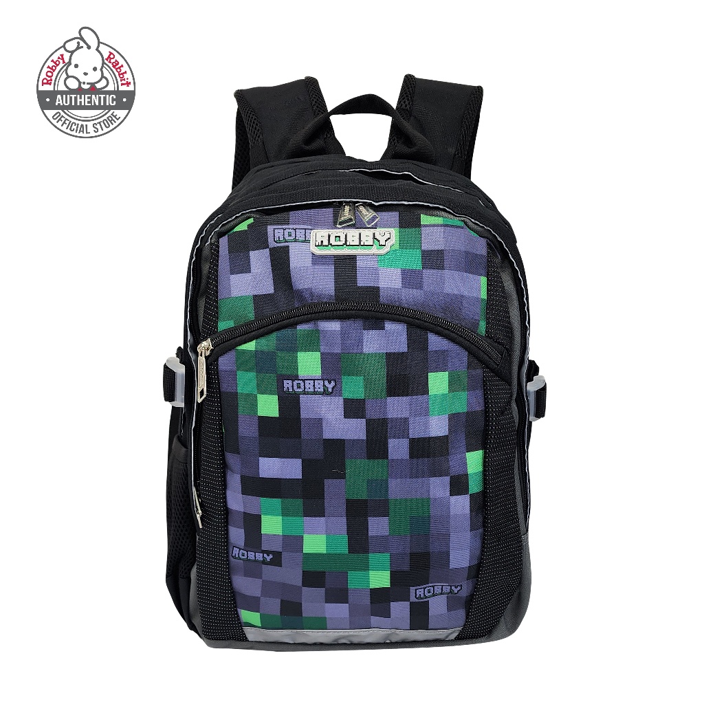Robby Rabbit Mine Keeper Backpack 16-Inch (Black/Green) | Shopee ...