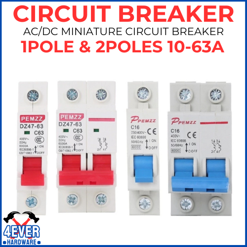 Air Switch Circuit Breaker AC Red and DC Blue Breaker 10A 16A 20A 32A ...