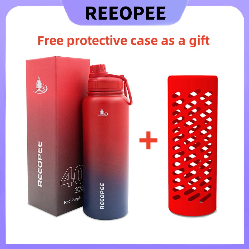 REEOPEE Hydration Flask Spout Lid Wide Mouth Vacuum Leak Proof ...