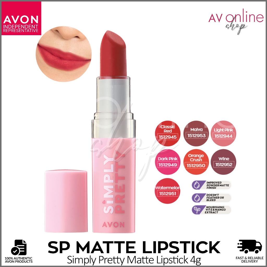 Simply Pretty Matte Lipstick 4g Avon | Shopee Philippines