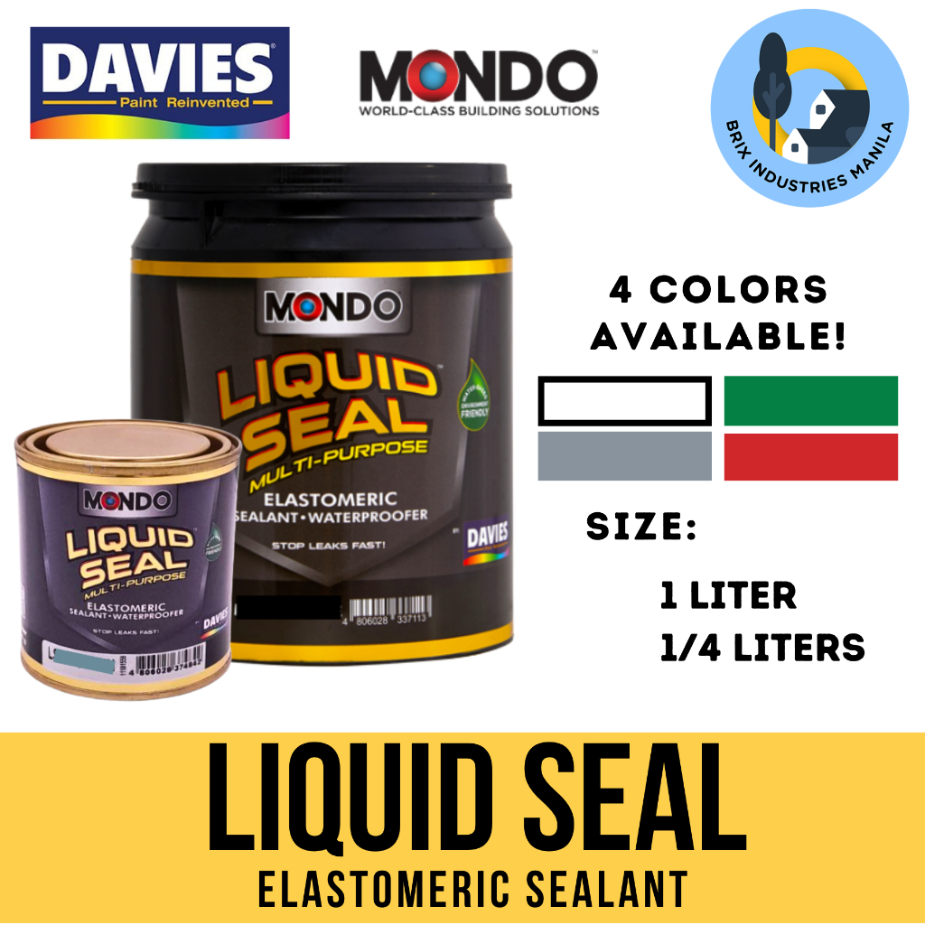 Mondo Liquid Seal Elastomeric Sealant Waterproofer Stop Leaks Fast 1/4L 1L White Red Green Gray ...