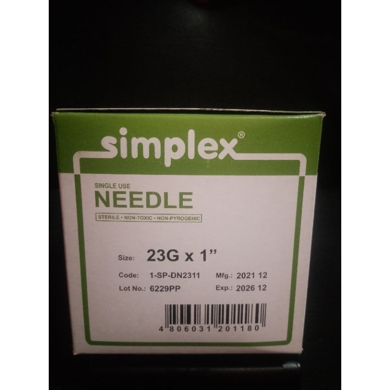 simplex needle g23×1 sterile(100 PCs/box) | Shopee Philippines