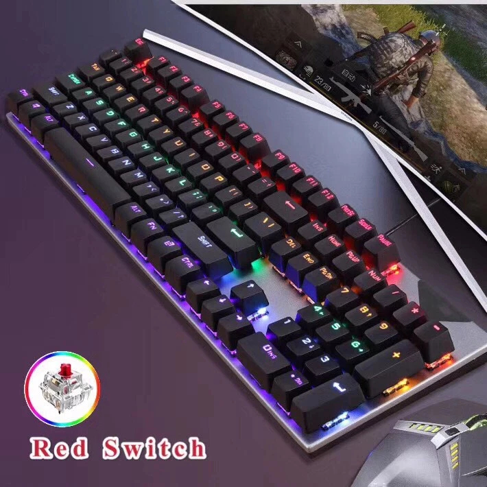 JK310 Mechanical Keyboard Red Switch 104 Keys LED RGB Colorful ...
