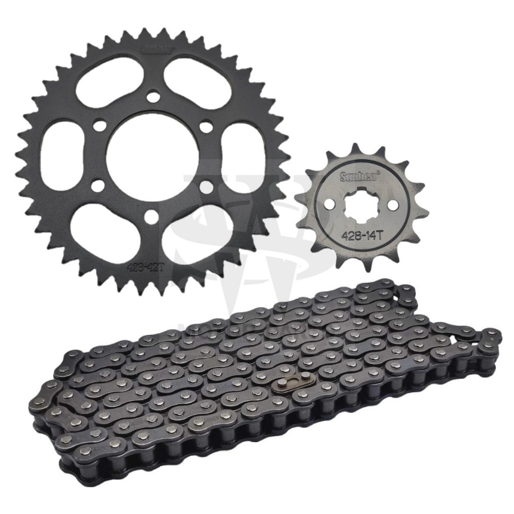 CHAIN AND SPROCKET SET FOR BAJAJ CT100/CT125/CT150 4H,6H (design/color ...