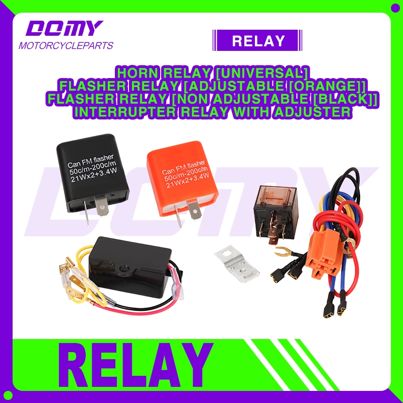 MOTORCYCLE RELAY FOR HORN/FLASHER/INTERRUPTER RELAY ADJUSTABLE | Shopee ...