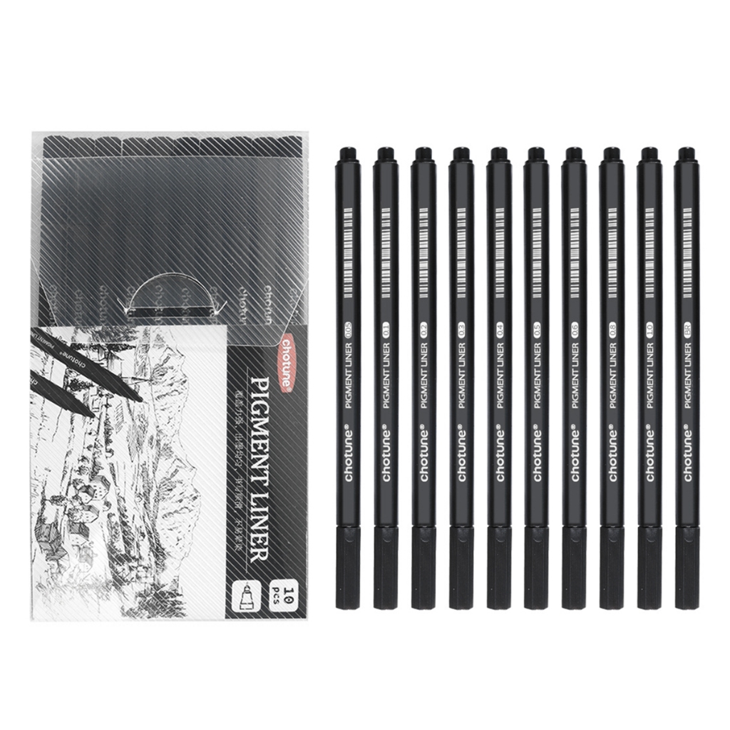 10pcs Black Needle Painting Fine Liner Pen Waterproof Drawing Pen for ...