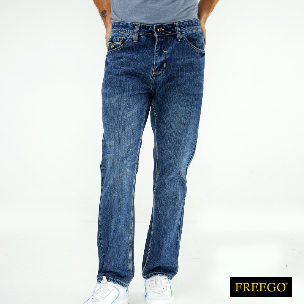 Freego Mens Denim Long Pants Regular Fit GBB20-0012 | Shopee Philippines