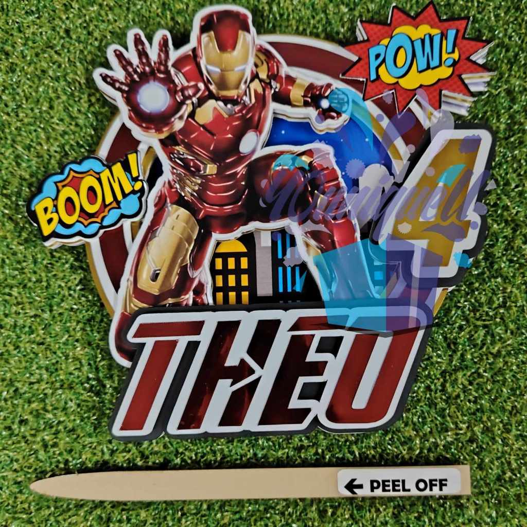 Iron Man Themed Cake Topper (3d/Layered) | Shopee Philippines