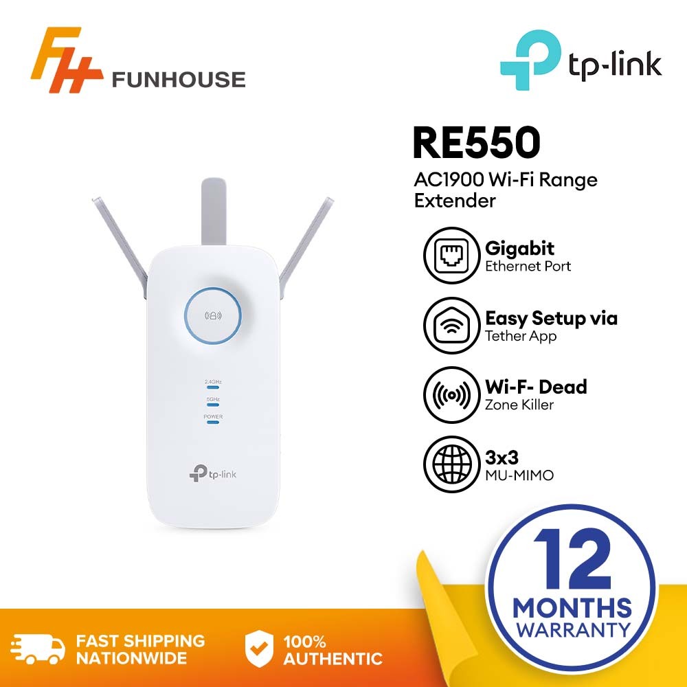 TP-Link RE550 AC1900 OneMesh Dual Band Wi-Fi Range Extender | WiFi ...