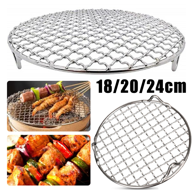 Round Grill Wire Rack Stainless Steel Barbecue Grill Net Racks with ...