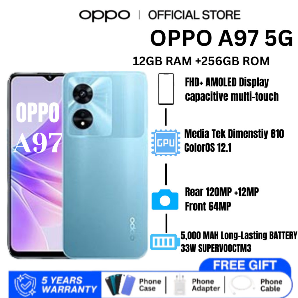 A97 5G | 12GB RAM Expansion w/ 256GB ROM | 33W SUPERVOOC | 5000mAh Battery Smartphone | Shopee ...