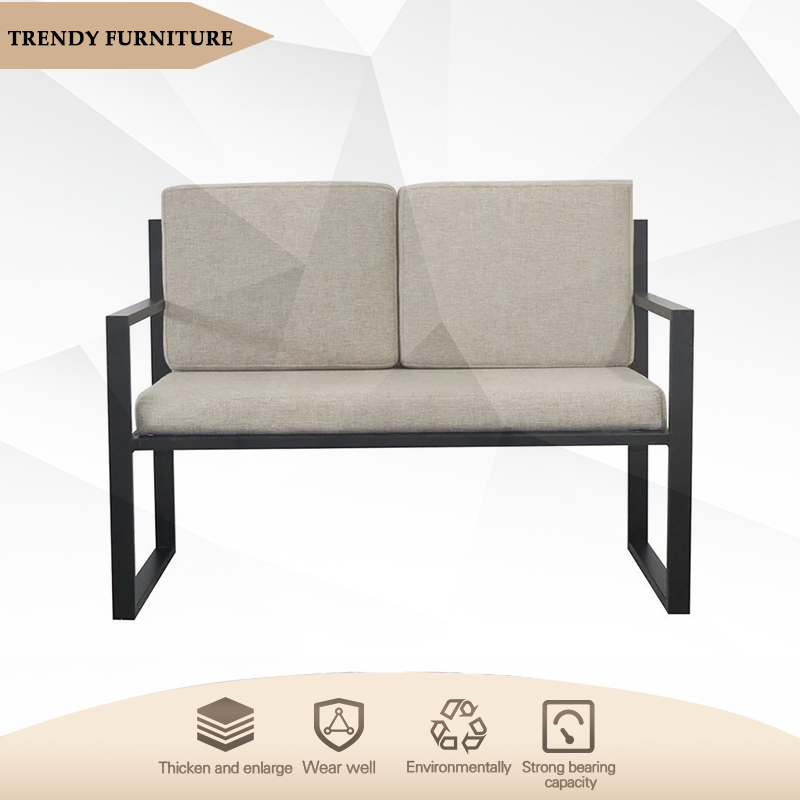 Soft backed bench, metal frame bench, barber shop lounge chair, living ...