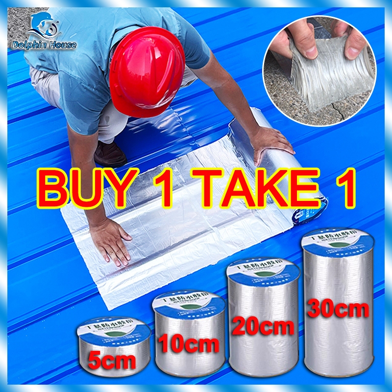 Waterproof Tape Aluminum Foil Butyl For Wall Crack fix Roof Leak Repair ...