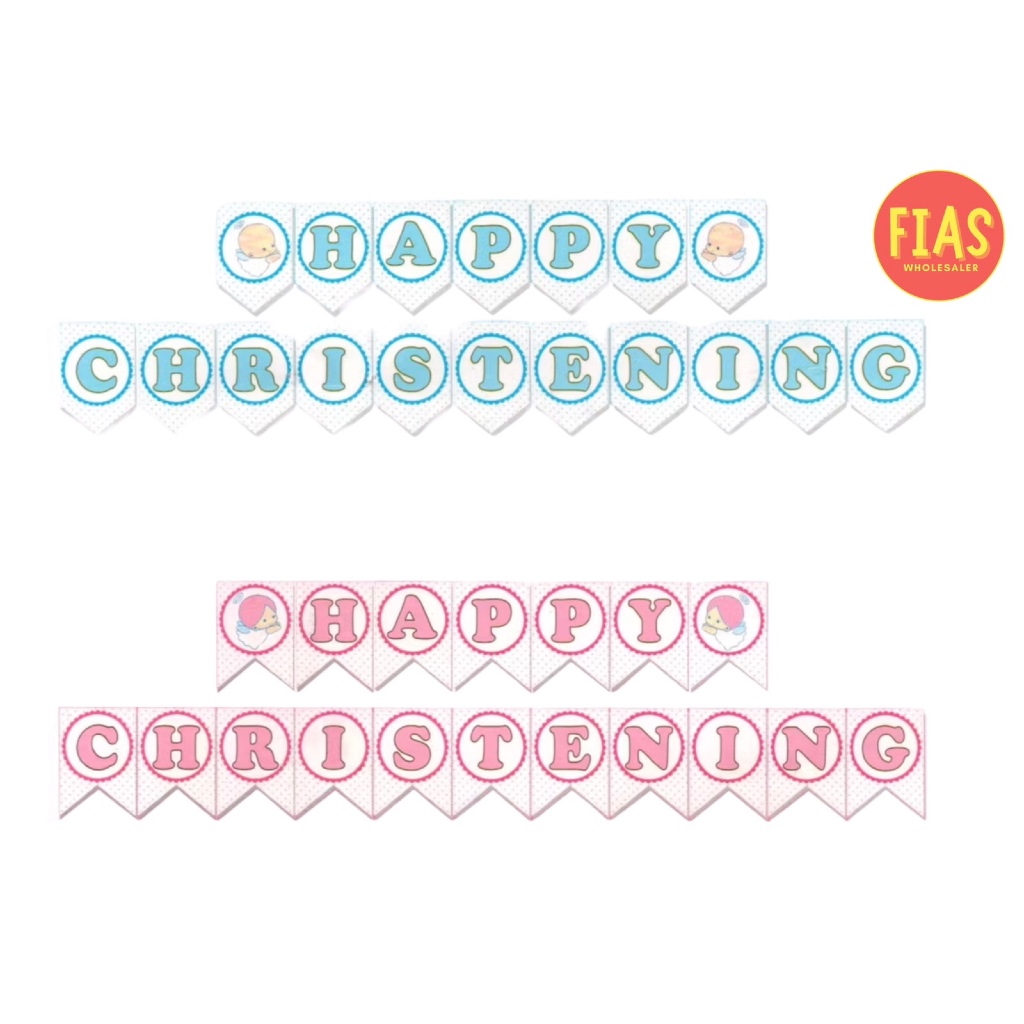 Happy Christening Banner P448 | Shopee Philippines