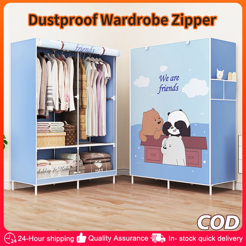 Zipper Wardrobe Cabinet Closet Cabinet Clothes Organizer Storage ...