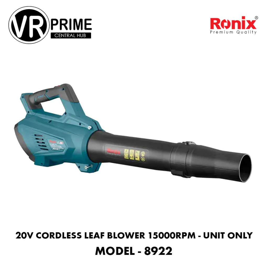 Ronix ® By VR Prime - Cordless Leaf Blower, 20V, 12.5m3/min (UNIT ONLY ...
