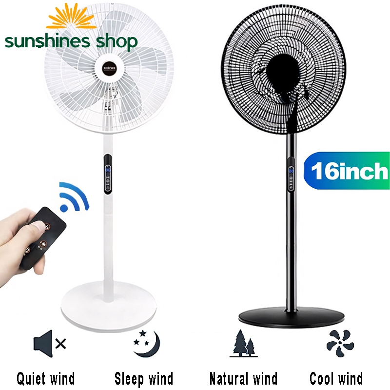 Electric Stand Fan Remote Control 16 Inch Floor Fan 5 Blade Circulat Fan Strong Wind Stand Fan ...