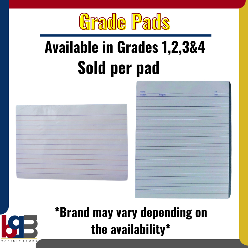 Grade Pads - 1,2,3 & 4 Sold per Pad | Shopee Philippines