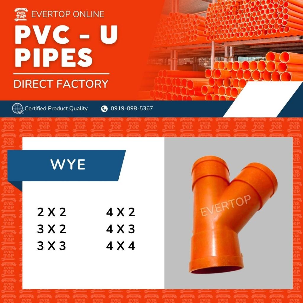 1PC WYE PVC Orange Pipe Fittings 2" 3" 4" for Sanitary Pipe | Shopee Philippines