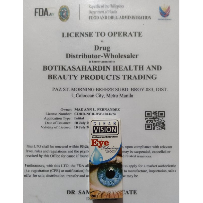 Authentic Clear Vision Eye Drops 15ml | Shopee Philippines