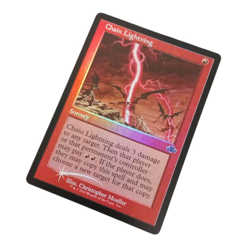 MTG Card Foil CHAIN LIGHTNING Magic the Gathering Trading Card Game Red ...
