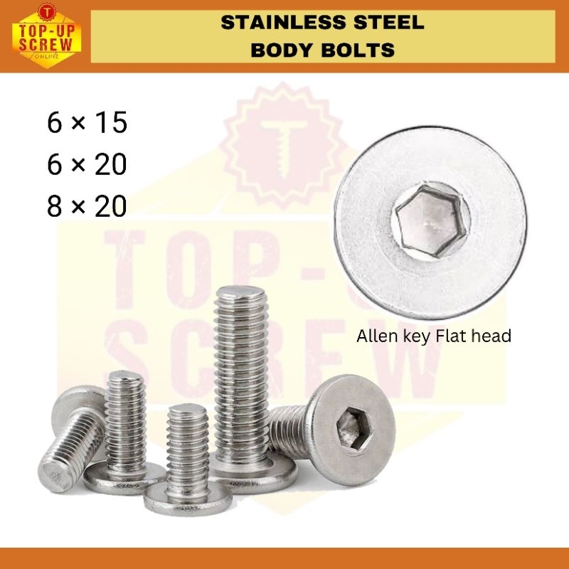 (5PCS) Stainless steel Body Bolt/ License Plate Bolts (Turnilyo sa ...