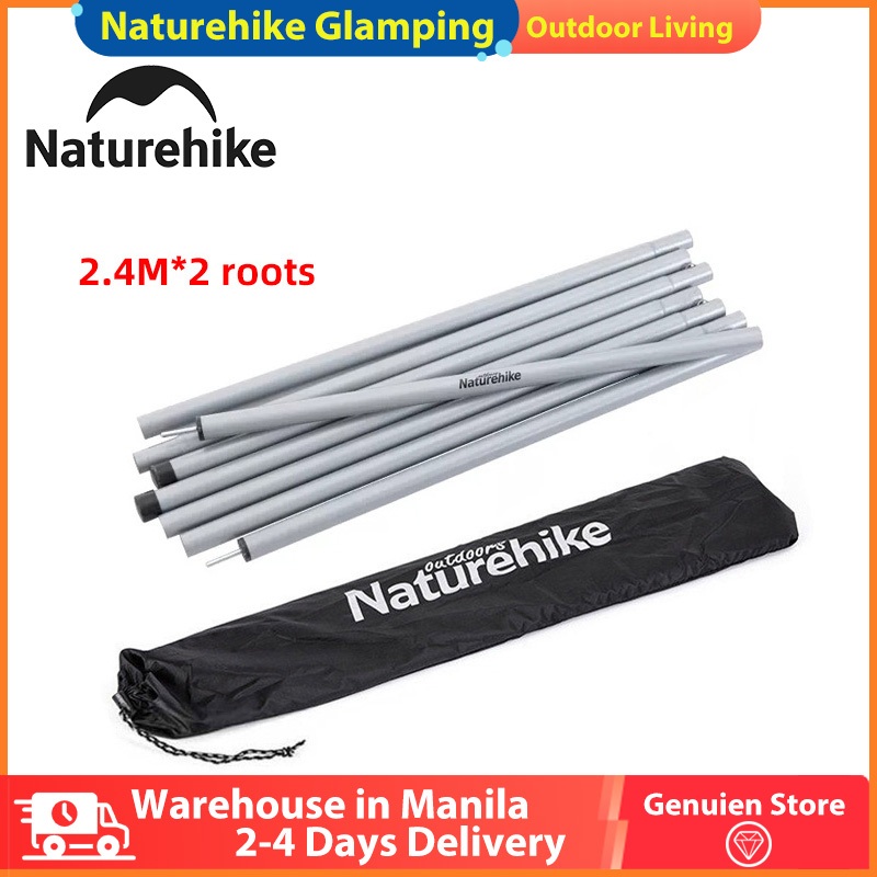 Naturehike 2PCS*2.4M Tent Pole 4 Section/PC Pole Iron Rod For Tent ...
