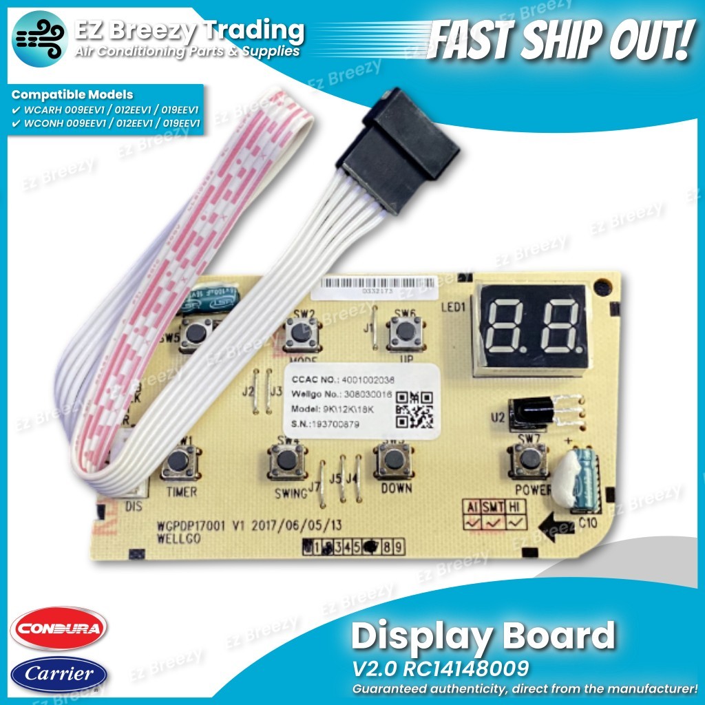 PCB ID Display Board V2.0 RC14148009 for Window Type Inverter Air ...