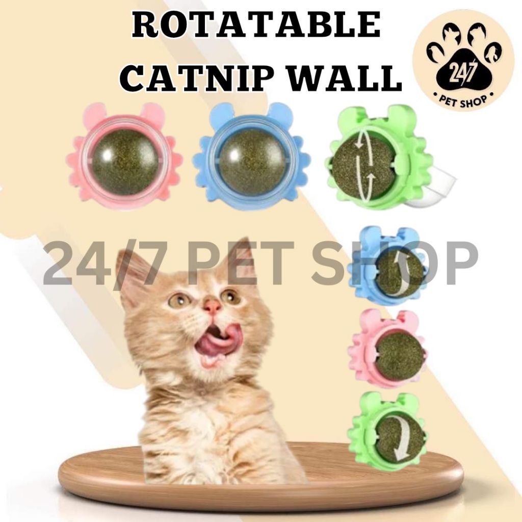 Cat Turtle 360 Rotatable Design Catnip Wall Cat Teaser Toy Easy To ...
