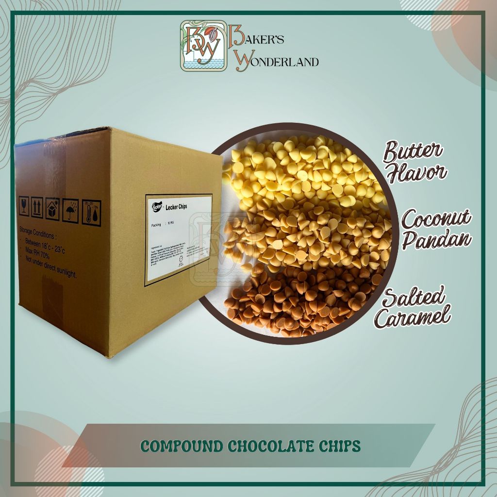 Lecker Compound Chocolate Chips (Salted Caramel, Coconut Pandan ...