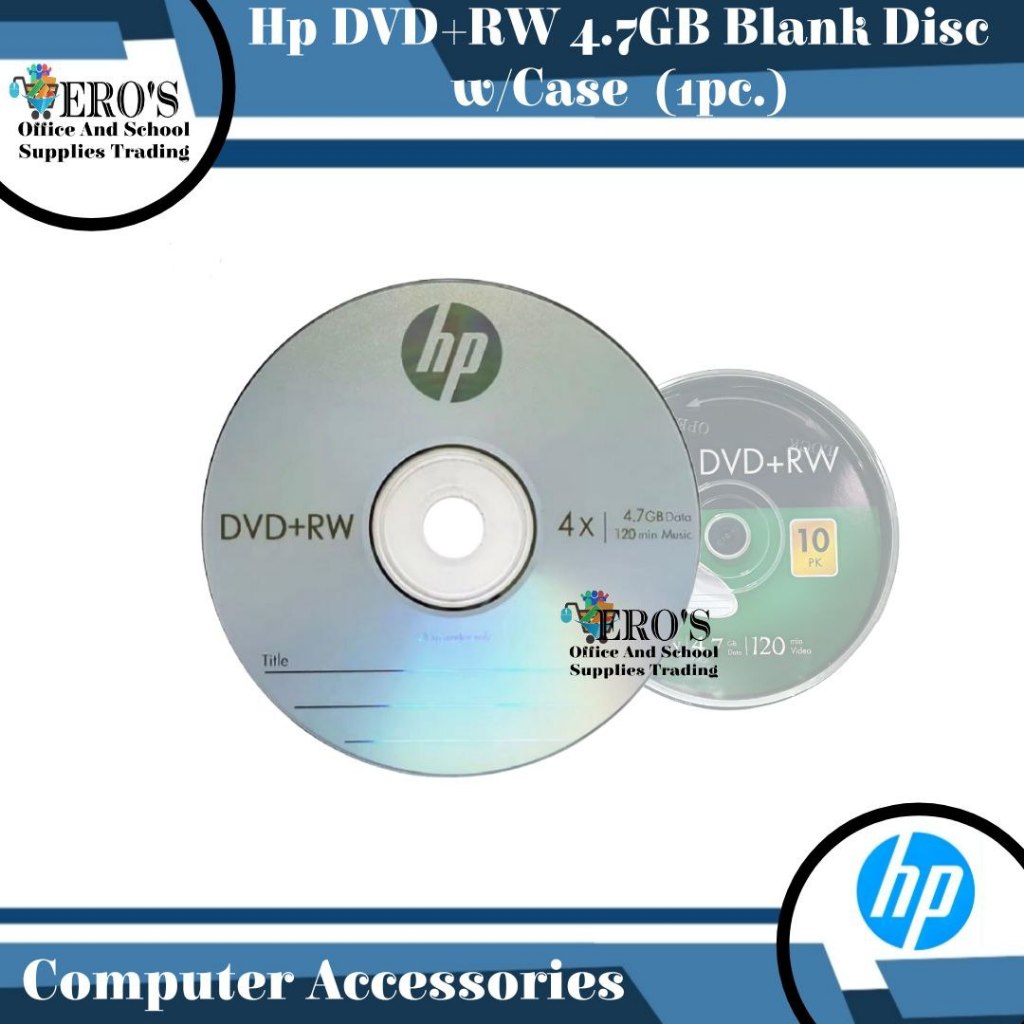 HP DVD+RW 4.7GB Blank DVD CD I SOLD PER PIECE With Case | Shopee ...
