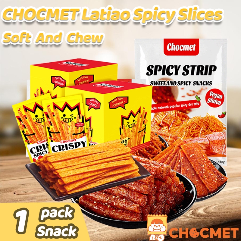 CHOCMET Latiao Snack 12pcs Spicy Stick Chinese Food 360g Spicy Strips ...