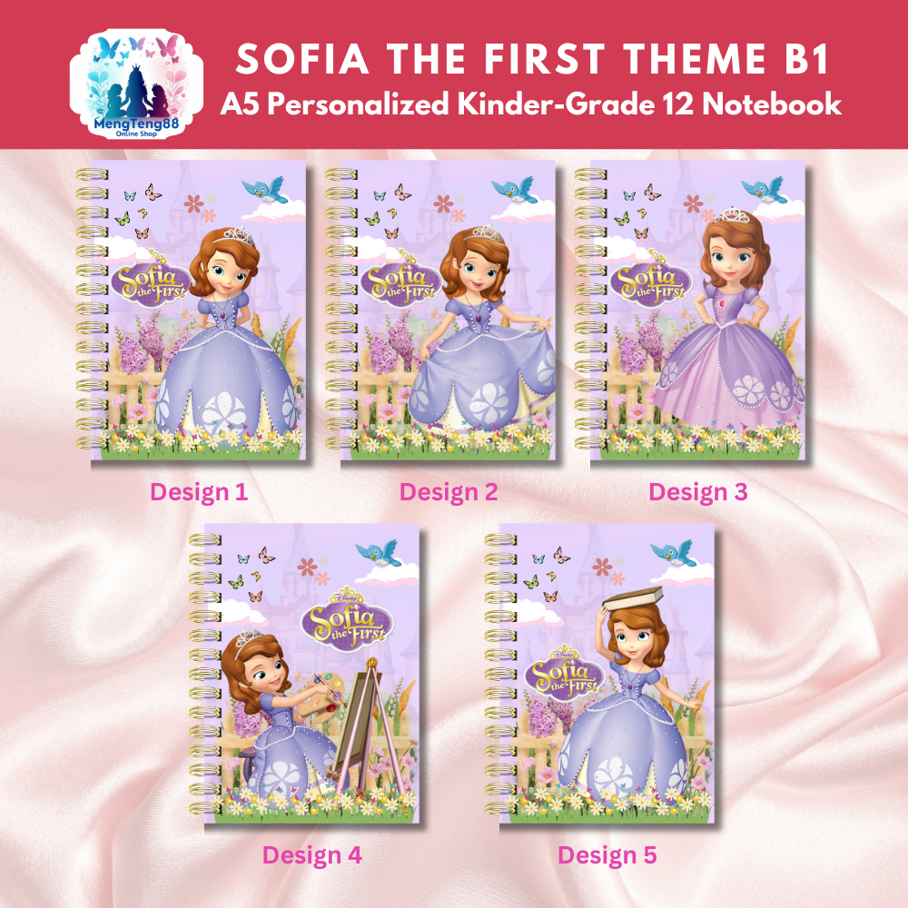Sofia The First Theme Personalized Notebook Batch 1 Kinder-Grade 12 A5 (14cm x 20cm) | Shopee ...