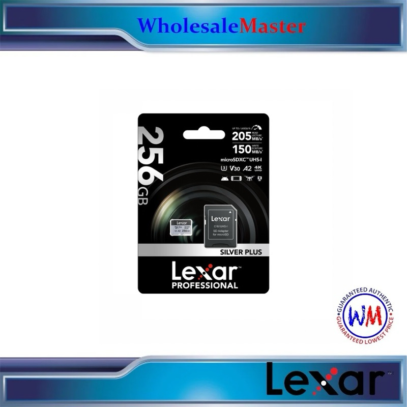 Lexar 256GB Professional SILVER PLUS UHS-I microSDXC Memory Card with ...