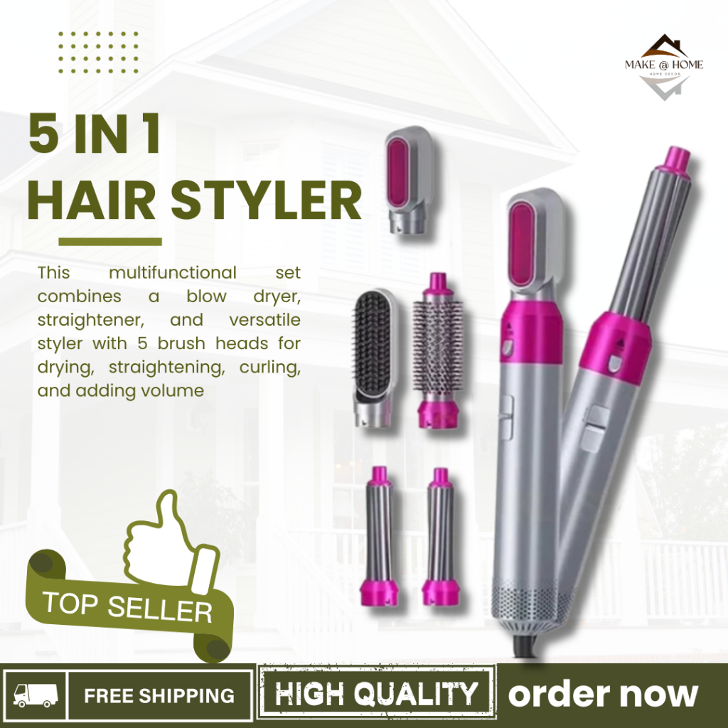 5-in-1 Hair Iron Straightener Hair Curler Hair Blower Hair Curler Hair ...