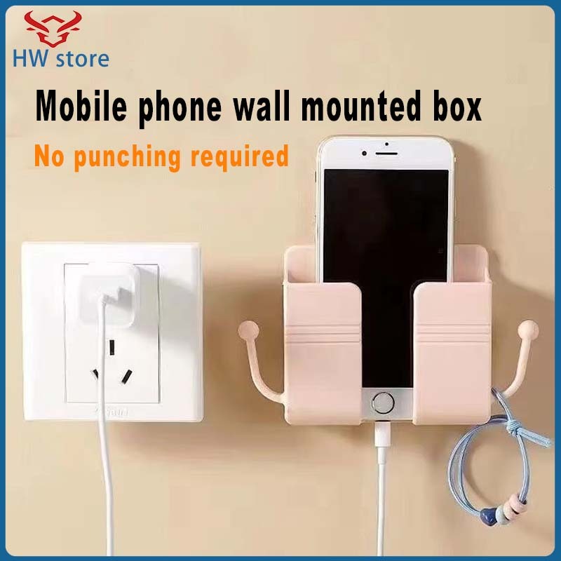 Wall mounted storage rack, adhesive backed stand for mobile phone ...